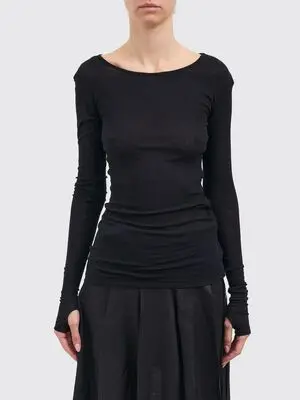 Isabel Benenato Cotton Blend Top - Black