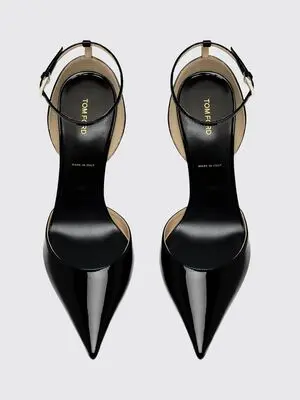 TOM FORD Vertigo Patent Leather Stiletto Pumps With Ankle Strap - Black