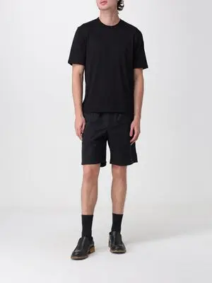 AMI Paris Pure Cotton Athletic Shorts With Elastic Waist And Patch Pocket