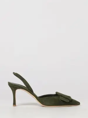 Manolo Blahnik Slingback Court Shoes - Kaki