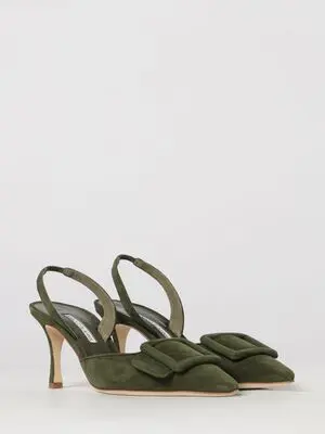 Manolo Blahnik Slingback Court Shoes - Kaki