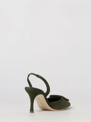 Manolo Blahnik Slingback Court Shoes - Kaki