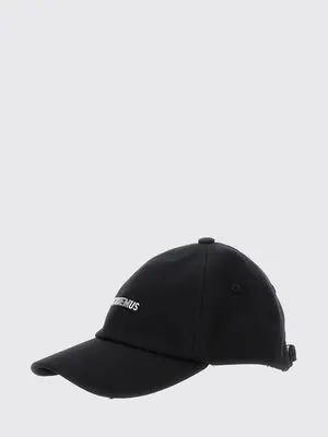 Jacquemus Gadjo Cotton Twill Baseball Cap With Metal Logo - Black