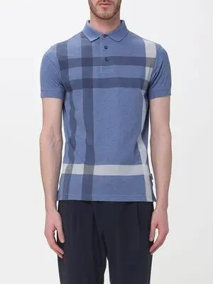 Barbour Casual Polo Shirt In Cotton With Check Motif - Navy