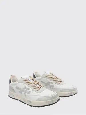 Premiata Nous Suede And Mesh Low Top Sneakers - White