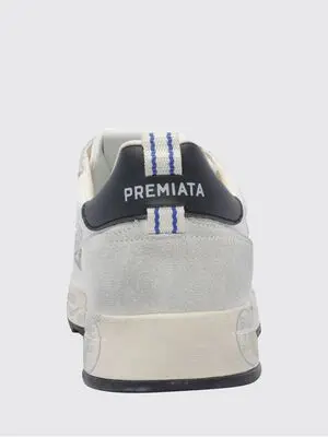 Premiata Nous Suede And Mesh Low Top Sneakers - White