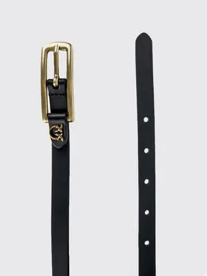 Pinko Leather Belt With Metallic Logo