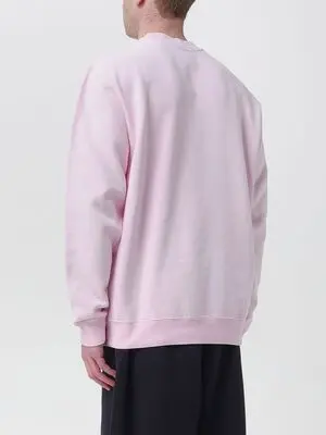 Jacquemus Pure Cotton Crewneck Sweatshirt With Applied Contrast Logo - Pink