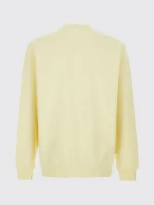 Jacquemus Pure Cotton Crewneck Sweatshirt With Applied Contrast Logo - Yellow