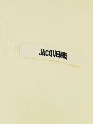 Jacquemus Pure Cotton Crewneck Sweatshirt With Applied Contrast Logo - Yellow