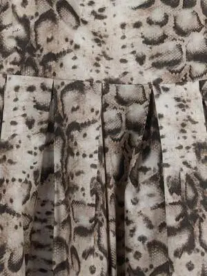 Pinko Animal Print Cotton Cut-out Midi Dress - Beige