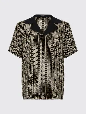 Balmain Viscose Shirt With Monogram Motif