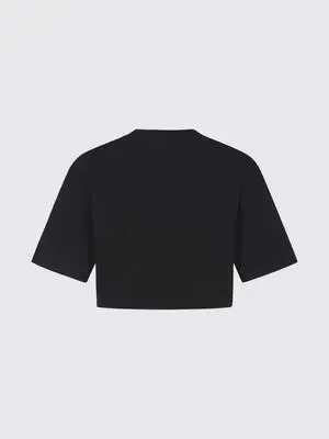 Off-White Crop T-shirts With Logo - Black 1