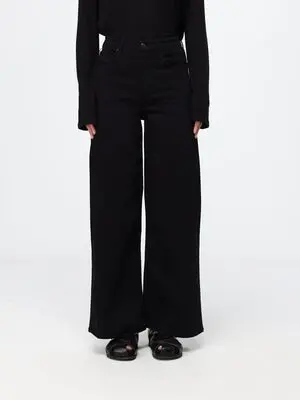 RAG&BONE High-waisted Five-pocket Wide Leg Jeans In Cotton Denim - Black