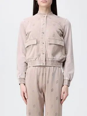 Liu Jo Cotton Bomber Jacket With Rhinestone Logo