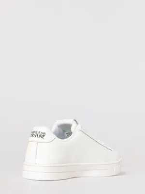 Versace Leather Low Top Sneakers With Baroque Print - White