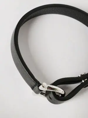 FERRAGAMO Gancini Leather And Brass Bracelet