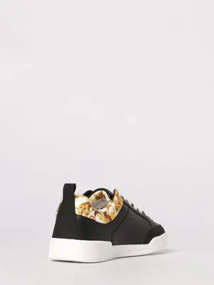 Versace Baroque Print Leather Sneakers - Black