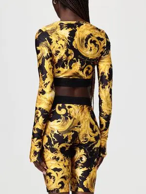 Versace Crop T-shirts With Baroque Print