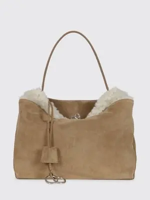 Balenciaga Suede And Shearling Rodeo Bag With Logo Bow