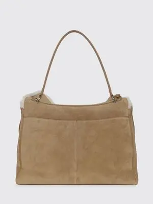 Balenciaga Suede And Shearling Rodeo Bag With Logo Bow