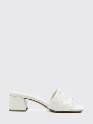 Bottega Veneta Parco Woven Leather Mules - White