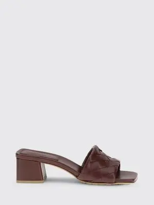 Bottega Veneta Parco Woven Leather Mules - Wine