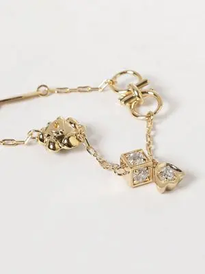 FERRAGAMO Brass Necklace With Rhinestone Pendant