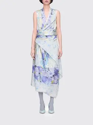 MAISON MARGIELA Printed Silk Wrap Dress - Blue 1