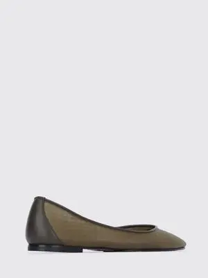 Jacquemus Nylon Ballet Flats With Almond Toe And Lambskin Leather Interior - Kaki