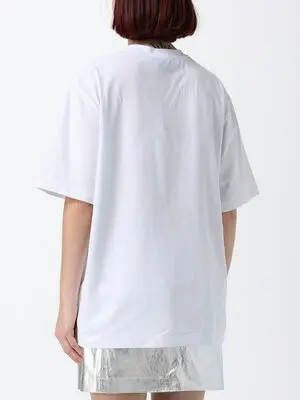 MSGM Oversized Cotton T-shirt With Logo And Slogan Print