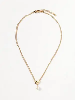 FERRAGAMO Brass Necklace With Gancini Pendant - Brown