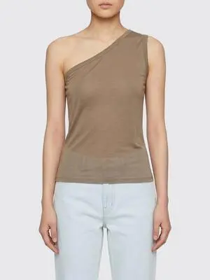 Rick Owens One Shoulder Cotton Top - Beige
