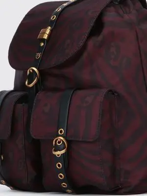 Pinko Medium Animal Print Nylon Backpack
