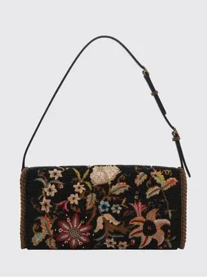 Valentino Garavani Embroidered Beaded Floral Motif Bag - Black