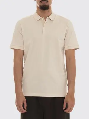 BOSS Short-sleeved Cotton Polo Shirt With Ribbed Collar And Two-button Placket - White