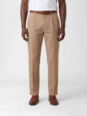 Incotex Stretch Cotton And Linen Chino Trousers - Brown