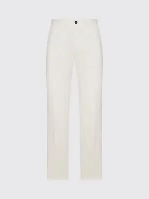 Incotex Stretch Cotton And Linen Chino Trousers - White