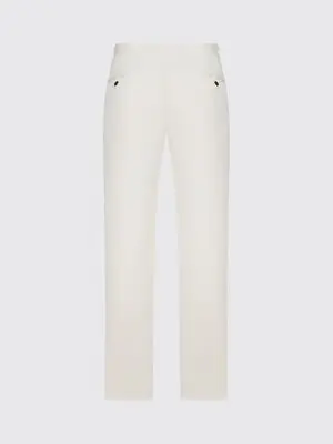 Incotex Stretch Cotton And Linen Chino Trousers - White