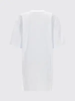 MSGM Cotton Mini T-shirt Dress With Contrast Logo - White