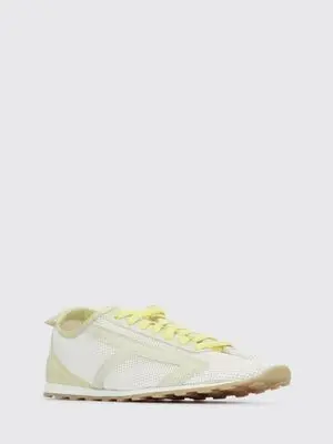 Jacquemus Les Tennis Two-tone Suede And Mesh Sneakers With Embossed Logo - Yellow
