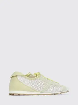 Jacquemus Les Tennis Two-tone Suede And Mesh Sneakers With Embossed Logo - Yellow