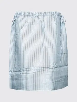 TOTEME Striped Silk Skirt With Drawstring