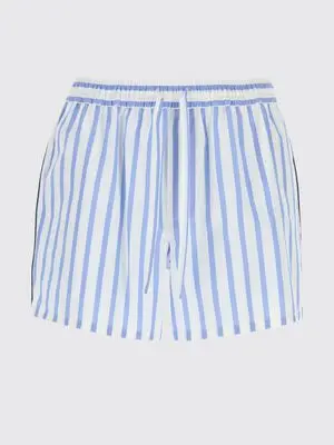Dolce & Gabbana Cotton And Silk Blend Shorts With Waist Drawstring