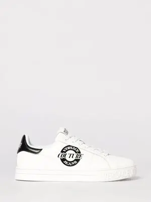 Versace Leather Sneakers With Logo - White 1