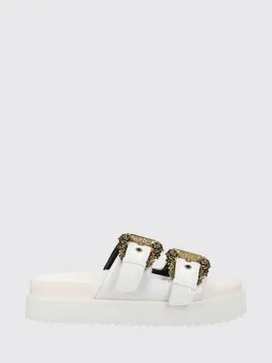 Versace Patent Leather Slippers - White