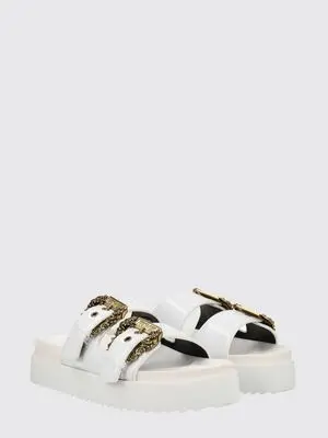 Versace Patent Leather Platform Sandals - White