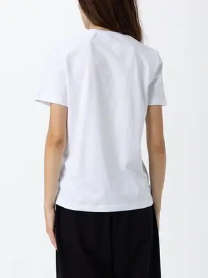 MSGM Short-sleeved Cotton T-shirt With Front Logo Print