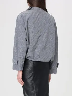 Pinko Embellished Zip-up Jacket With Stand Collar - Grey
