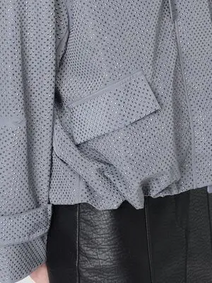 Pinko Embellished Zip-up Jacket With Stand Collar - Grey